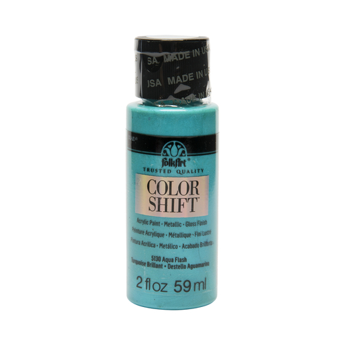 FolkArt 5130-XCP3 Hobby Paint Color Shift Metallic Aqua Flash 2 oz Aqua ...
