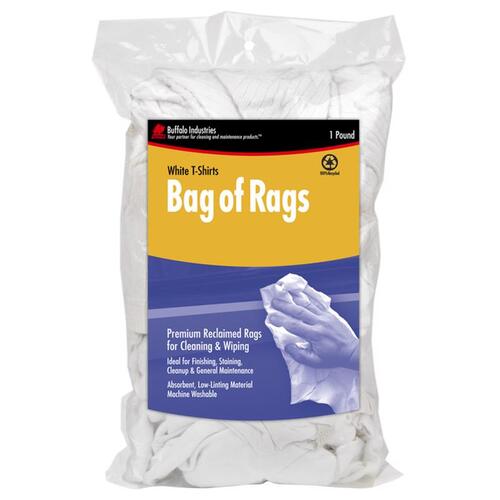 BUFFALO 10521 Wiping Rags Knit 1 lb White