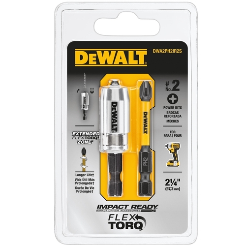 DEWALT DWA2PH2IR2S Screwdriver Bit Impact Ready Phillips #2" S X 2" L ...