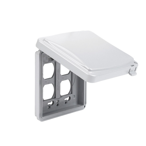 TAYMAC MM1410G Receptacle Box Cover Rectangle Plastic 2 gang For ...