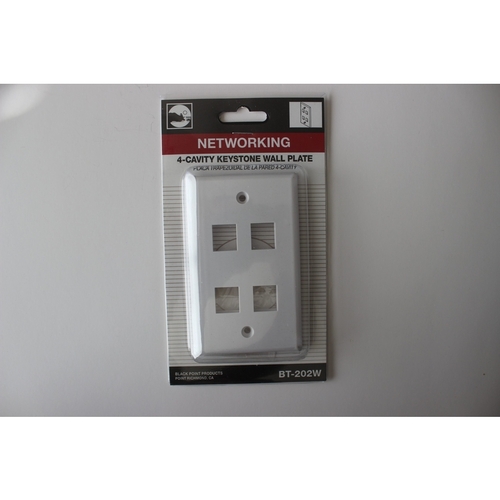 Black Point Products BT-202-WHITE Wall Plate White Plastic Keystone White
