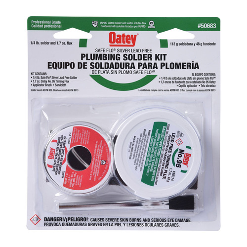 Oatey 50683 Plumbing Solder Kit Safe-Flo 8 oz Lead-Free Silver Bearing ...