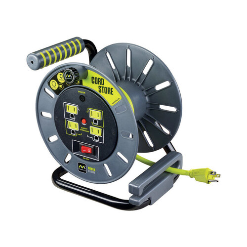 Masterplug OMA031114G4SL-A Cord Reel 3 ft. L PVC Gray/Green