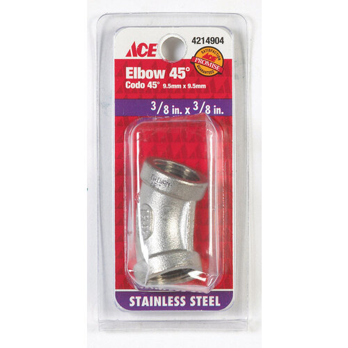 Smith-Cooper 4638100620 45 Degree Elbow 3/8" FPT X 3/8" D FPT Stainless ...