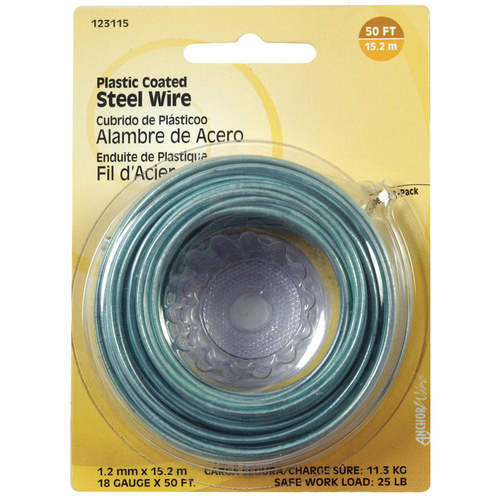 Hillman 123115-N Wire 50 ft. L Plastic 18 Ga.