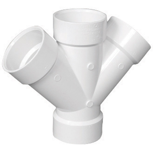 Charlotte Pipe PVC006110600 Double Wye Schedule 40 1-1/2" Hub X 1-1/2" D Hub PVC