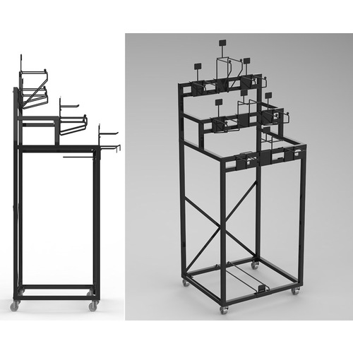 Truper RHIMP-2 Tool Display Rack 61" H X 24" W X 21" L Black Striking ...