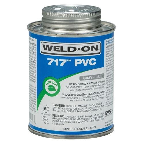 Weld-On 10151 Solvent Cement 717 Gray For PVC 8 oz Gray Buy Now