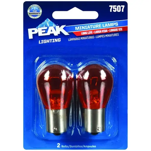 PEAK 7507LL-BPP Miniature Automotive Bulb Halogen Parking/Stop/Tail ...