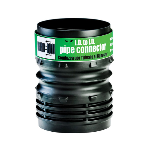 Flex-Drain ADP53302 Connector 4" Snap X 4" D Snap Polypropylene 0.525"