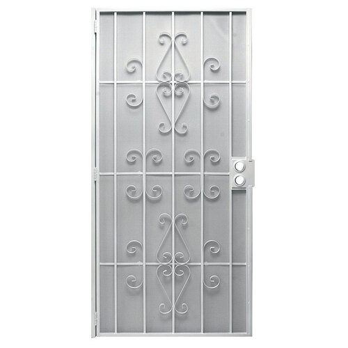 PRECISION 5469390 Security Door 81-3/4" H X 36" W Orleans White Steel ...