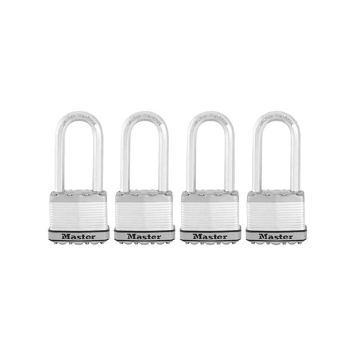 Master Lock M5XQLJCCSEN Padlock 2" W Steel Dual Ball Bearing Locking 4 ...