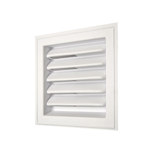 Master Flow SL12X12 Wall Louver 12" W X 12" L White Plastic White