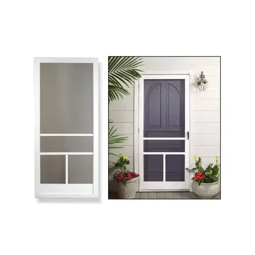 Columbia 2616020204 Ventura White 36" x 80" Vinyl Hinged Screen Door ...