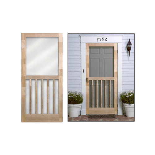 CRL 2123100510 Natural 30" x 80-1/2" Ashville Wood Screen Door - Single
