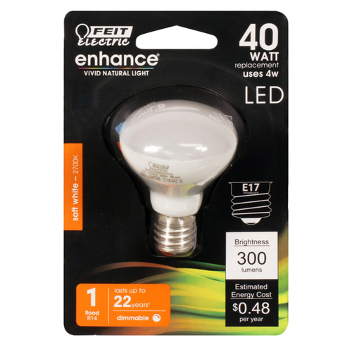 Feit Electric BPR14DMN/927CA LED Bulb Enhance R14 E17 (Intermediate ... Feit Electric BPR14DMN/927CA LED Bulb Enhance R14 E17 (Intermediate ...