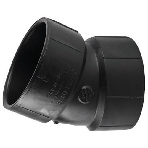 Charlotte Pipe ABS003240600 22-1/2 Degree Elbow 1-1/2" Hub X 1-1/2" D Hub ABS