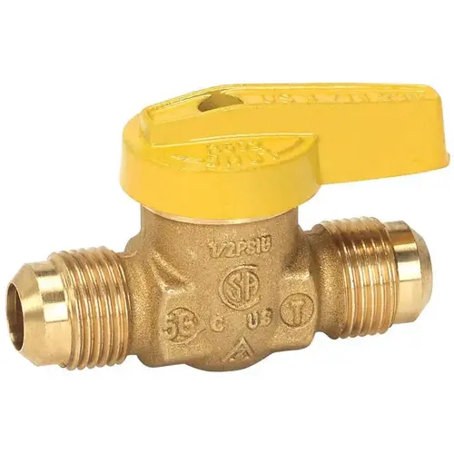 Homewerks VGV1LHT3 Ball Valve 1/2" Brass Flare Quarter-Turn Lever For ...