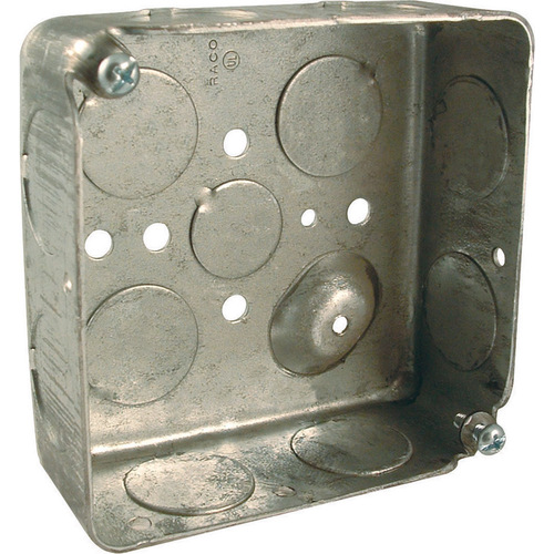 RACO 8191 Junction Box 21 cu in Square Steel 2 gang Gray Gray