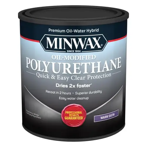 Minwax 630250444 Oil-Modified Polyurethane Water Based Satin Clear 1 qt ...