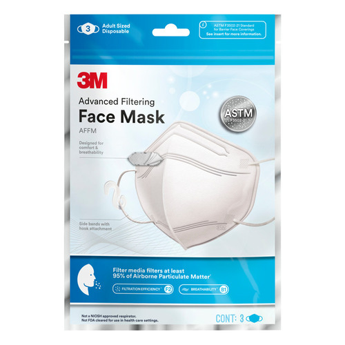 3M AFFM-3 Face Mask Advanced Filtering AFFM White White 3M AFFM-3 Face Mask Advanced Filtering AFFM White White