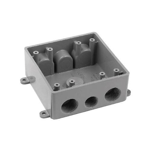 Carlon E382DE T-Box 32 cu in Rectangle PVC 2 gang Gray Gray
