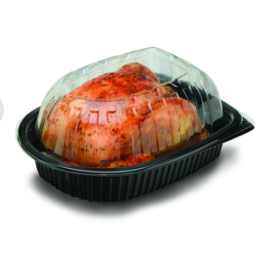 D & W FINE PACK CT42CR-07CP-1 CONTAINER ROTISSERIE CHICKEN WITH LID LARGE