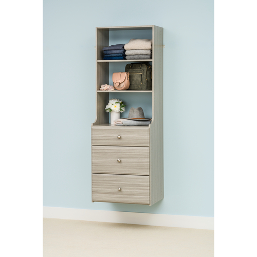 Easy Track RDH12-CG Deluxe Drawer 12" H X 19" W X 24" L Wood Laminate Gray