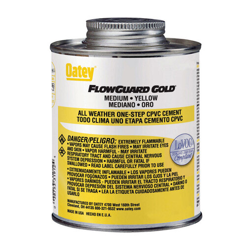 Oatey 31912 Cement FlowGuard Gold All Weather One-Step Yellow For CPVC ...