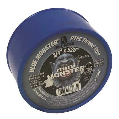 Blue Monster 70663 3/4 in. x 520 in. PTFE Thread Seal Tape