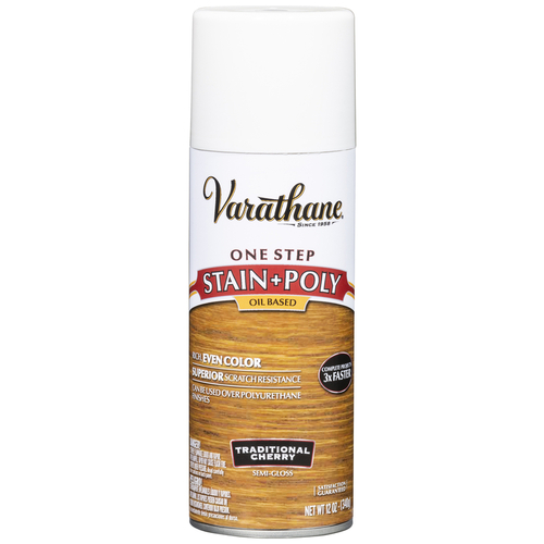 Varathane 243866 One-Step Spray Semi-Transparent Semi-Gloss Traditional Cherry Oil-Based ...