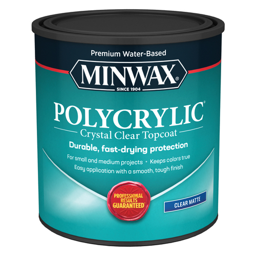 Minwax 622224444 Polyurethane Polycrylic Matte Crystal Clear Water ...