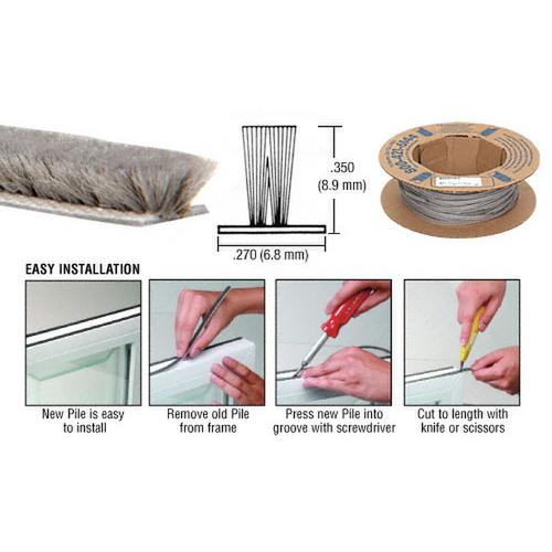 CRL A11435L High Density Window Pile - 1500 Roll .350 Pile Height; .270 ...