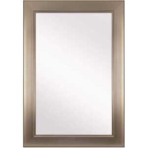 Home Decorators Collection 81156 24 in. W x 35 in. H Framed Rectangular Anti Fog Bathroom Vanity Mirror in Modern Nickel Buy Now