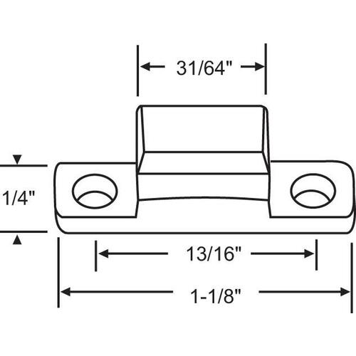 Brixwell 900-2003 NYLON BOTTOM RAIL SLIDE BLACK