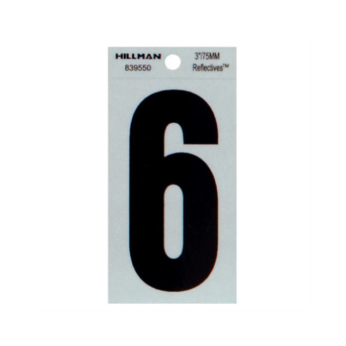 HILLMAN FASTENERS 839550 Reflective Adhesive House Address Number 6 ...