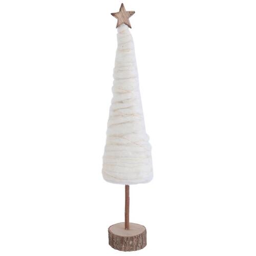 Creative Co-Op XM1117 Indoor Christmas Decor Cream Wool Tree with ...