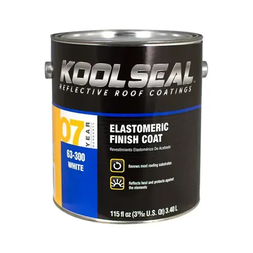 KOOL SEAL KS0063300-16-XCP4 Elastomeric Roof Coating, White, 0.9 gal ...