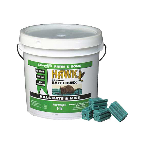Motomco 31270 Bait Hawk Toxic Blocks For Mice and Rats 9 lb
