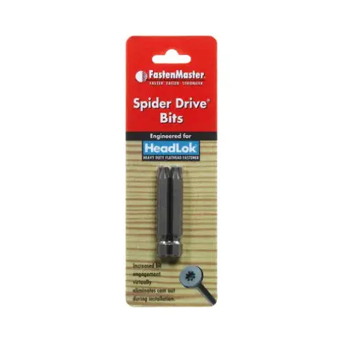 FastenMaster FMSPIDER3-2PK-XCP6 Driver Bit HeadLok Spider 2" L Stee - 2 ...
