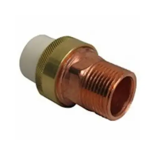 NIBCO T00320D Transition Pipe Union, 1/2 in, Slip x MIP, Brass/CPVC Buy Now