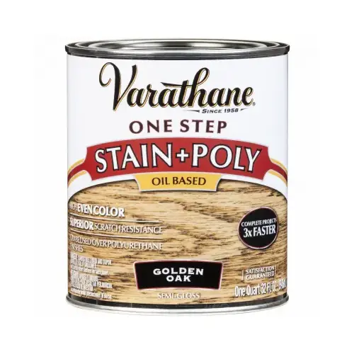 Varathane 225244H Stain & Polyurethane, Oil-Based, Semi Gloss Golden ...