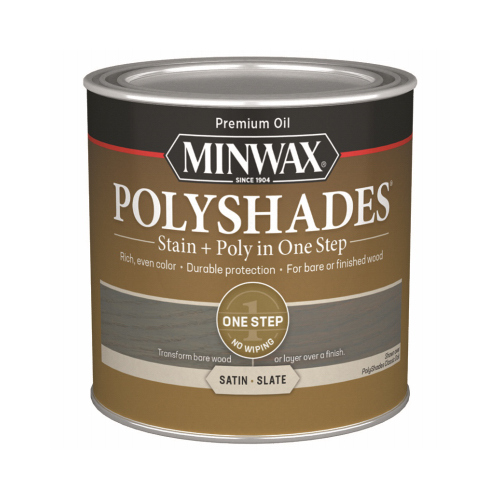 Minwax 213984444 STAIN WOOD SATIN SLATE 1/2PT