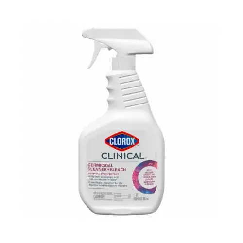 The Clorox Company 60086 Clinical Germicidal Cleaner + Bleach Spray, 32 ...