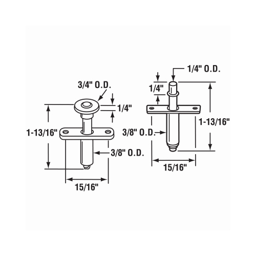 Prime-Line N 7291 Door Pivot and Guide Wheel, Plastic/Steel