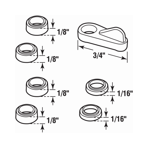 Prime-Line L 5920 Universal Window Screen Clips, Gray, Flush To 7/16-In.