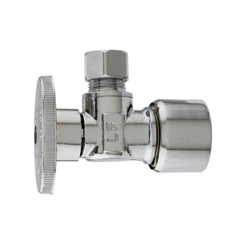 Master Plumber MP2622PCPOLF Angle Supply Stop Push Fit Valve, Chrome, 5 ...