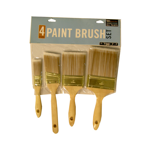 TRUE VALUE APPLICATORS 85130TV 4-Pc. Deluxe Varnish/Sash Paint Brush Set