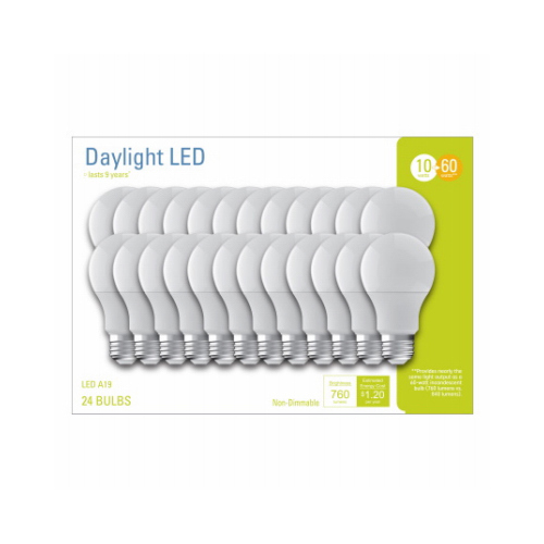 GE Lighting 93130362 LED Daylight Light Bulbs, A19 Shape, Medium Base ...