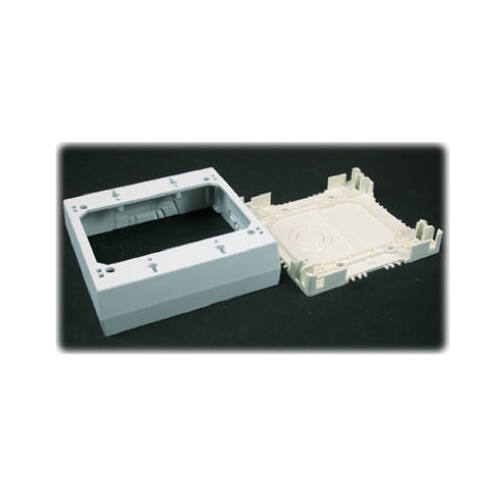 Wiremold NMW32 NMW Outlet Box, 2 -Gang, Plastic, White, Wall Mounting